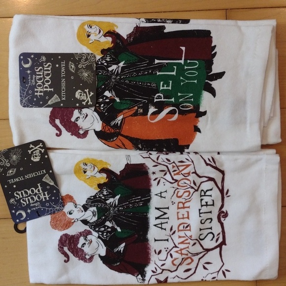 Disney | Kitchen | 2 Disney Hocus Pocus Sanderson Sister Kitchen Towels ...